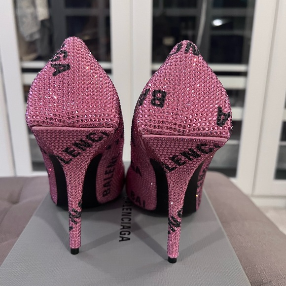 Balenciaga | Shoes | Balenciaga Pump Strass Logo All Over | Poshmark
